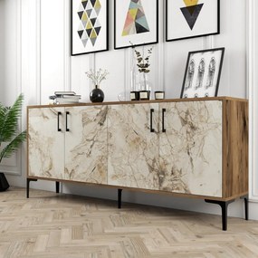 Skříňka Kiev Walnut and White Marble
