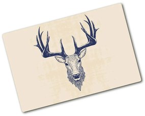 Wallmuralia Kuchyňská deska skleněná Hlava jelena 80x52 cm