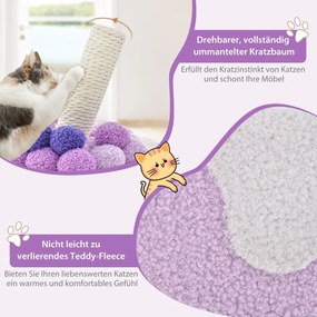 Costway Cat tree škrábací soudek ve tvaru mléčného čaje se sisalovými kolíky