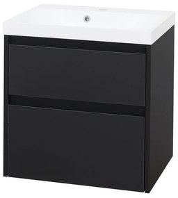 Mereo Opto, koupelnová skříňka s umyvadlem z litého mramoru 61 cm, černá CN940M