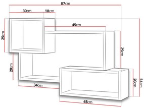 Sestava Polic Timo 005, dub sonoma/bílá