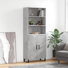 Skříň highboard betonově šedá 69,5x34x180 cm kompozitní dřevo