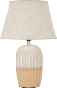 Krémová keramická stolní lampa s textilním stínidlem (výška 44 cm) Japandi – Mauro Ferretti