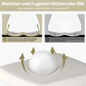 Kancelářská židle Yaheetech – béžová, 70 cm (délka) × 70 cm (šířka) × 121,5 cm – 131,5 cm (výška), polyesterová tkanina piké (267591701991)