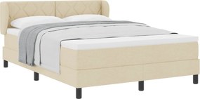 Postel s boxspringem s čelo Krémová 160 x 200 cm textil 3340099