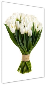 Wallmuralia Vertikální Foto obraz fotografie na skle Bílé tulipány 50x100