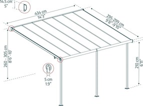 Palram - Canopia Capri 4200 antracit 3 x 4,25 - hliníková (montovaná) pergola
