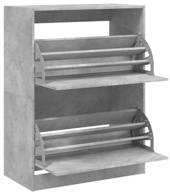 Botník se 2 výklopnými zásuvkami betonově šedý 80 x 42 x 108 cm - Default Title