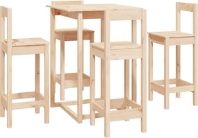 5dílný barový set masivní borové dřevo 3124742