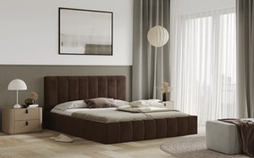 Postel RIMINI 140x200 hnědá s úložným prostorem