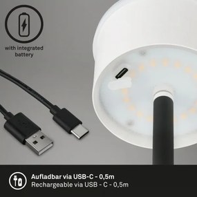 Briloner 1438015 - LED Stm stojací lampa KIKI 4,3W/5V IP44 2600 mAh černá