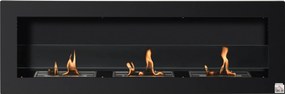 HOMCOM Nástěnný bioetanolový krb s 3 hořáky, celkem 3 L, přibližně 3 hodiny doby hoření, rozměry 120L x 15W x 40H cm, černá nerezová ocel | Aosom
