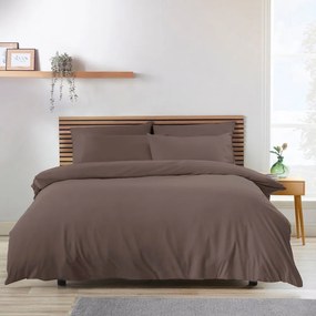 Tmavě hnědé povlečení na dvoulůžko 200x200 cm So Soft Non Iron – Catherine Lansfield
