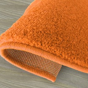 Jednobarevný kulatý koberec oranžové barvy Šířka: 160 cm | Délka: 160 cm