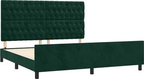 Rám postele s čelem tmavě zelený 180x200 cm samet 3125955