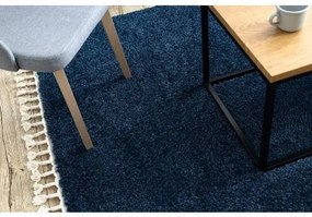 koberec BERBER 9000, tmavě modrý střapce, Maroko, Shaggy velikost 120x170 cm | krásné koberce cz