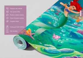Dětská vliesová fototapeta na zed' Ariel pod Vodou, Disney | 155 x 110 cm | DFTDNM 5207