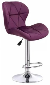 LuxuryForm DESIGN Barová židle LIVIO VELUR na stříbrné kulaté podstavě - fuchsie