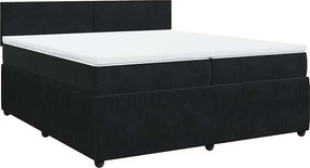Box spring postel s matrací černá 200x200 cm samet 3287826