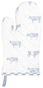 Kuchyňská chňapka z bavlny s modrým potiskem Life with Cows - 16*30 cm