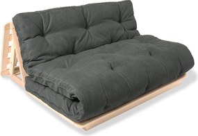 Marior Home Rozkládací futonové křeslo / pohovka Layti - 140 cm / Šedá / Surový buk