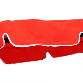 Kovový zahradní houpací křeslo Outsunny pro 3 osoby s nastavitelnou markýzou, sedadlem a opěrkami 1,72D x 1,1Š x 1,52V m Černá ocel Červený polyester
