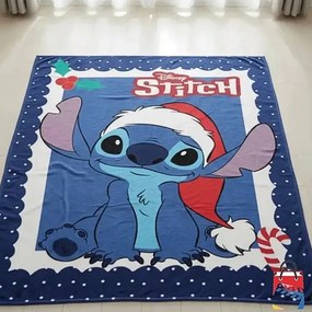 Deka dětská Stitch modrá flecee 140x100cm Faro