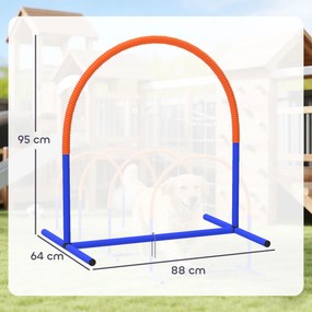 Výcviková sada PawHut pro psy agility 4-dílná sada s přenosnou taškou Blue Orange 88 x 64 x 95 cm pro efektivní výcvik a zábavu psů
