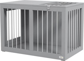 PawHut Psí Kotec Nábytek se 2 Dveřmi Ocelový Psí Kotec pro Domácnost Vnitřní Psí Dům pro Střední Psy do 20 kg Noční Stolek Psí Kotec 80 x 50 x 56,5 cm