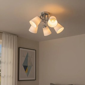 Stropní svítidlo Pafos, 5x bílé skleněné stínítko, ch