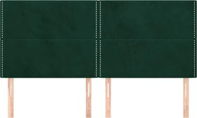 Čelo postele tmavě zelené 200x5x118/128 cm sametové 3116261