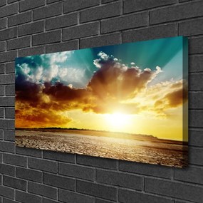 Obraz na plátně Slunce Poušť Krajina 125x50 cm
