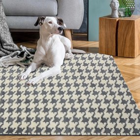 Tutumi Plyšový koberec 3D HOME Clover Pepitka Grey Rozměr (cm): 160 x 230