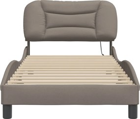 Rám postele s LED bez matrace Hvar Taupe 90x200 cm Látka 3213680