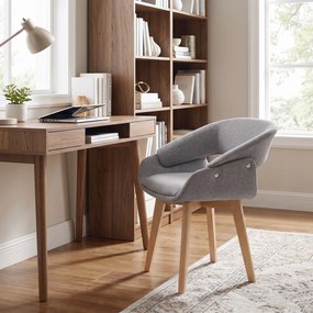 HOMCOM sada 2 ergonomických jídelních židlí světle šedá