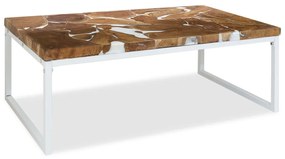 Konferenční stolek teak a pryskyřice 110 x 60 x 40 cm - Default Title
