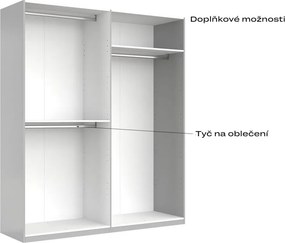 Skříň 4dv bez zrcadel, série N šedý lesk Megy