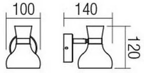 Redo 04-475 - Nástěnné svítidlo BOWIE 1xE14/28W/230V