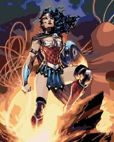 Zuty - wonder woman na skále, 40×50 cm, bez rámu a bez vypnutí plátna