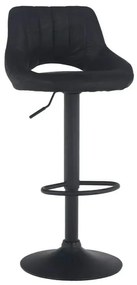 Barová židle Tempo Kondela, černá látka s efektem broušené kůže, LORASA