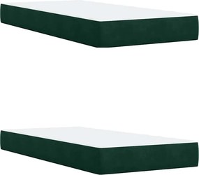 Box spring postel s matrací tmavě zelená 200x200 cm samet 3291011