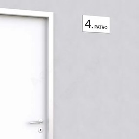 ACCEPT Označení podlaží "4. PATRO" - stříbrná tabulka - černý popis