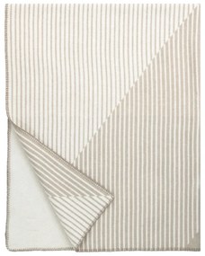 Vlněná deka Rinne 130x180, béžovo-bílá