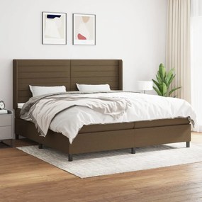 Box spring postel s matrací tmavě hnědá 200x200 cm textil 3131540