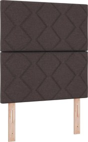 Postel s boxspringem s čelo Tmavě hnědá 80 x 200 cm textil 3339423