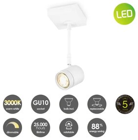 LED Stmívatelné bodové svítidlo MANU 1xGU10/5,8W/230V bílá