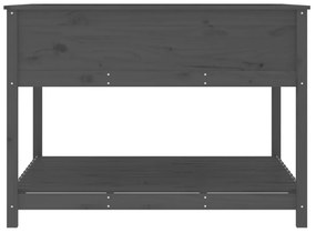 Truhlík s policí šedý 111,5x111,5x81 cm masivní borové dřevo,  823803