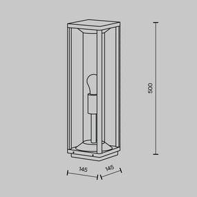 M O452FL-01GF1 Venkovní svítidlo Cell E27 15W IP54 černý hliník čirý plast - MAYTONI