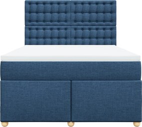 Box spring postel s matrací modrá 140x200 cm textil 3291323