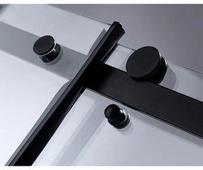 BPS-koupelny Posuvné sprchové dveře HYD-PD03B 100 černá/transparent pro instalaci do niky + vanička HYD-OSV-SXL02C černá